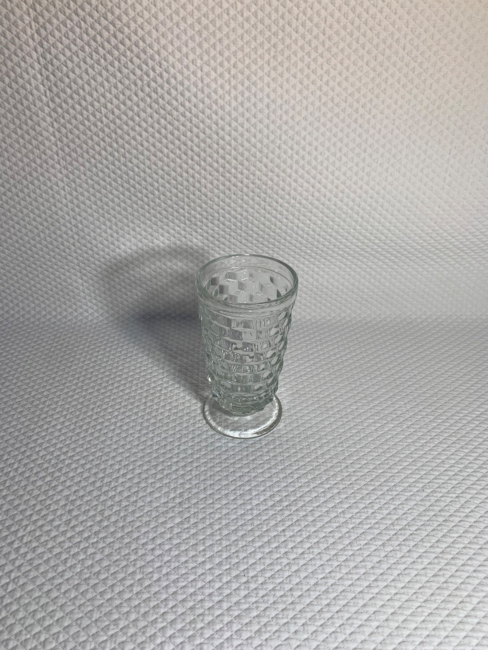 Clear Ice Cube Pressed Glass Footed Vase or Water Glass. - Etsy