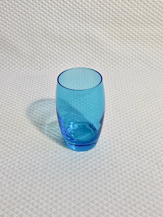 One Vintage Turquoise Water Glass or Flower Vase - Etsy