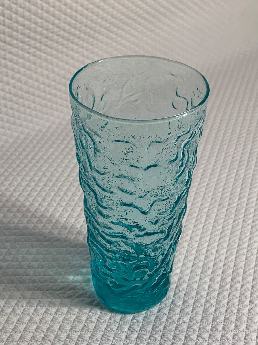 One Vintage Turquoise Water Glass or Flower Vase - Etsy