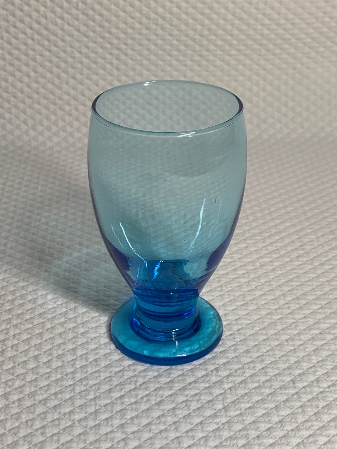 One Vintage Turquoise Water Glass - Etsy