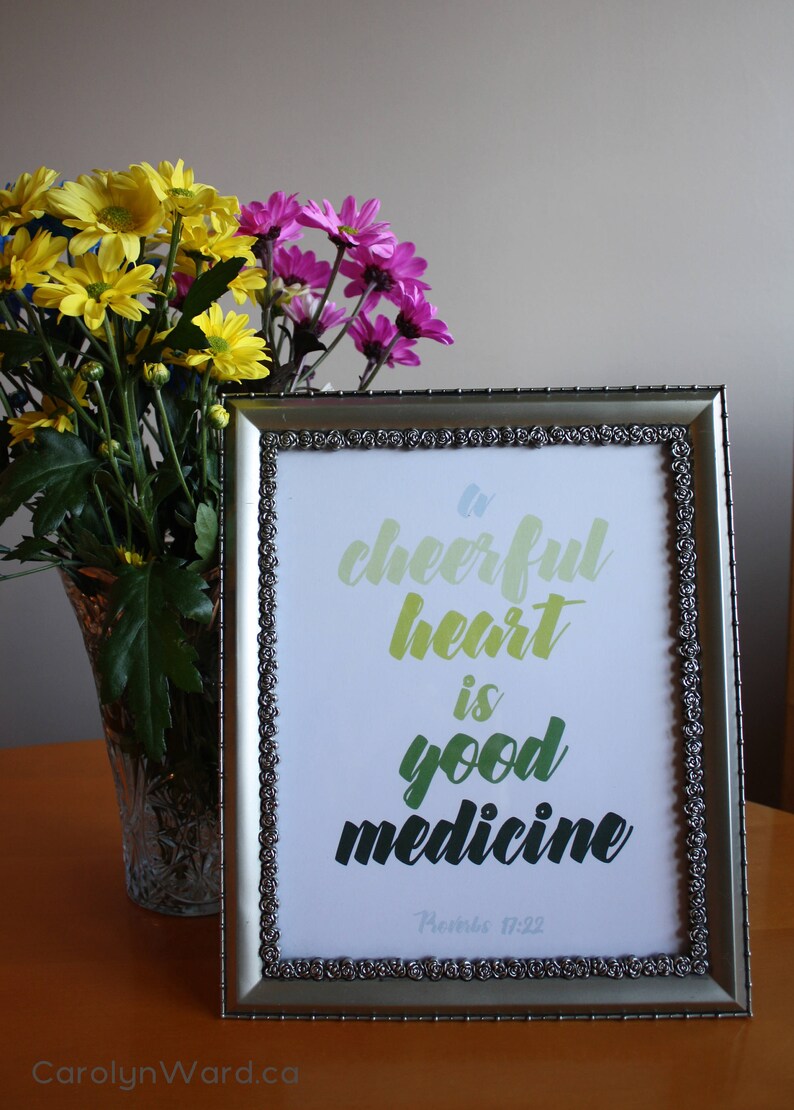 Cheerful Heart Good Medicine Scripture Printable Proverbs 17:22 - Etsy ...