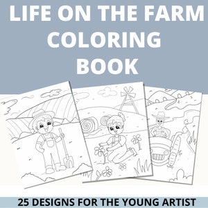 Life on the Farm Coloring Book, 25 Printable Coloring Pages, Digital ...