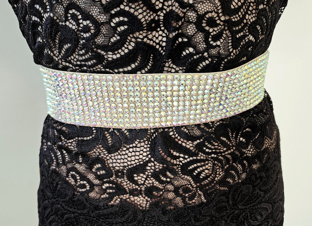 Wide Ballroom Belt, Dance Belt With Rhinestones, Latin Dance Dress ...