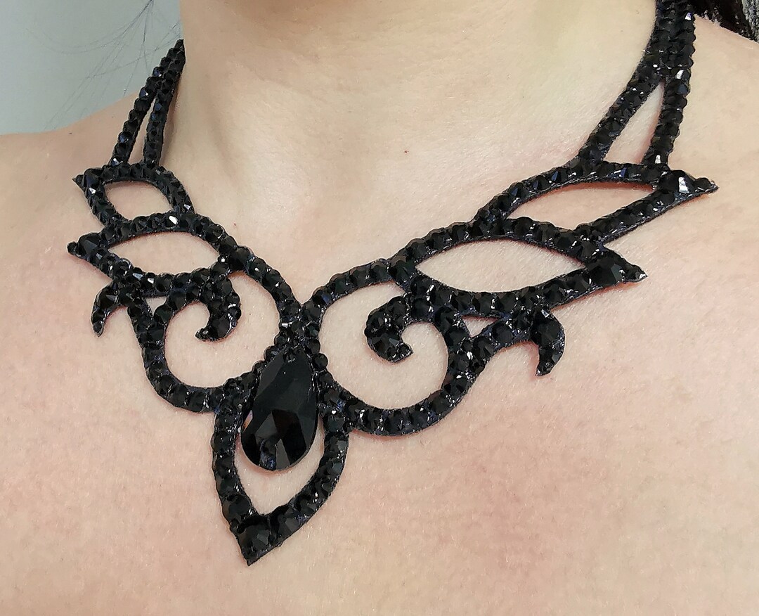 Ballroom Necklace Jet Black, Black Ballroom Jewelry, Black Ballroom ...