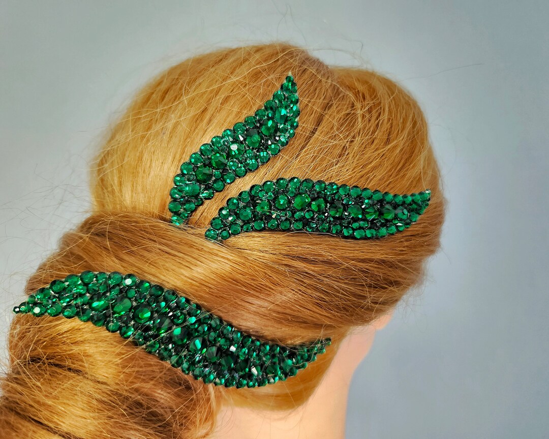 Ballroom Hair Jewelry, Ballroom Dance Jewelry, Green Ballroom Dress ...