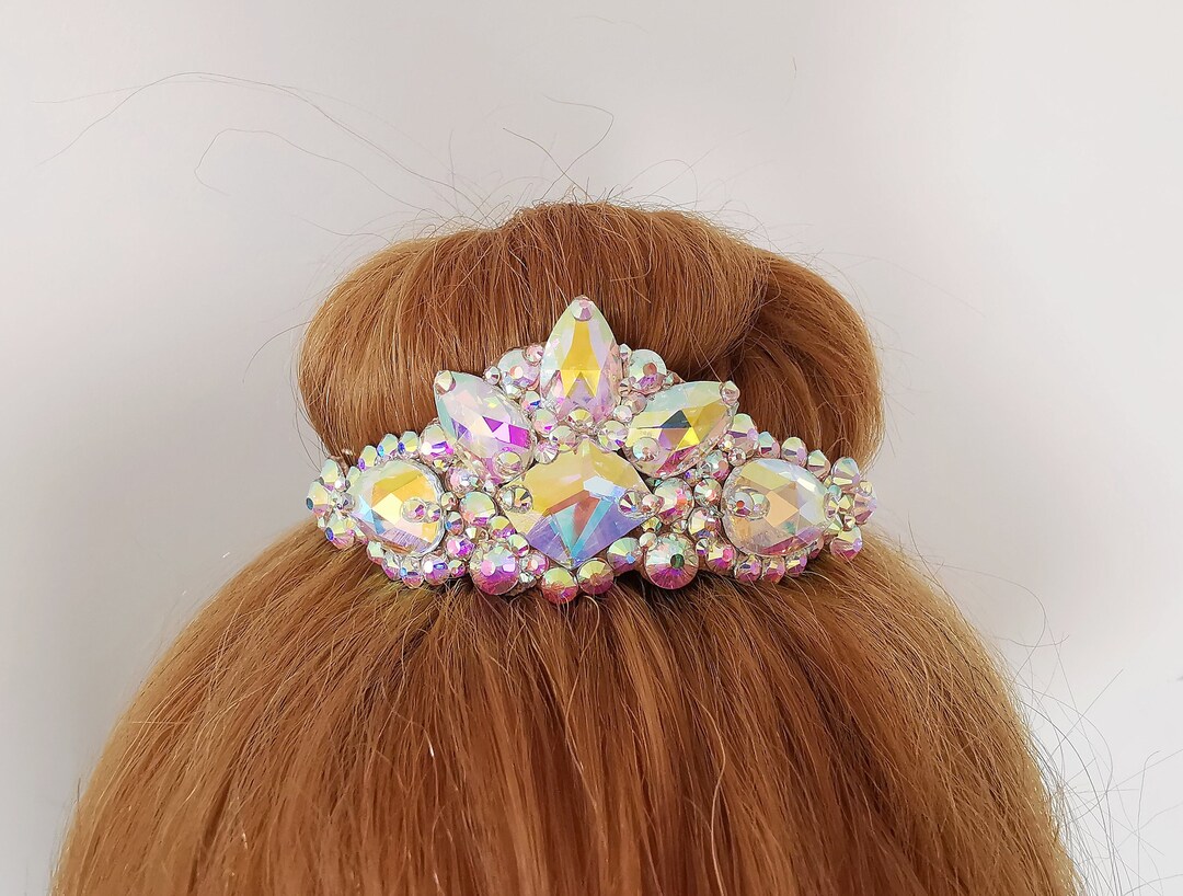Ballroom Hair Crown, Rhythmic Gymnastics Hair, Dance Hair Crown Bun ...