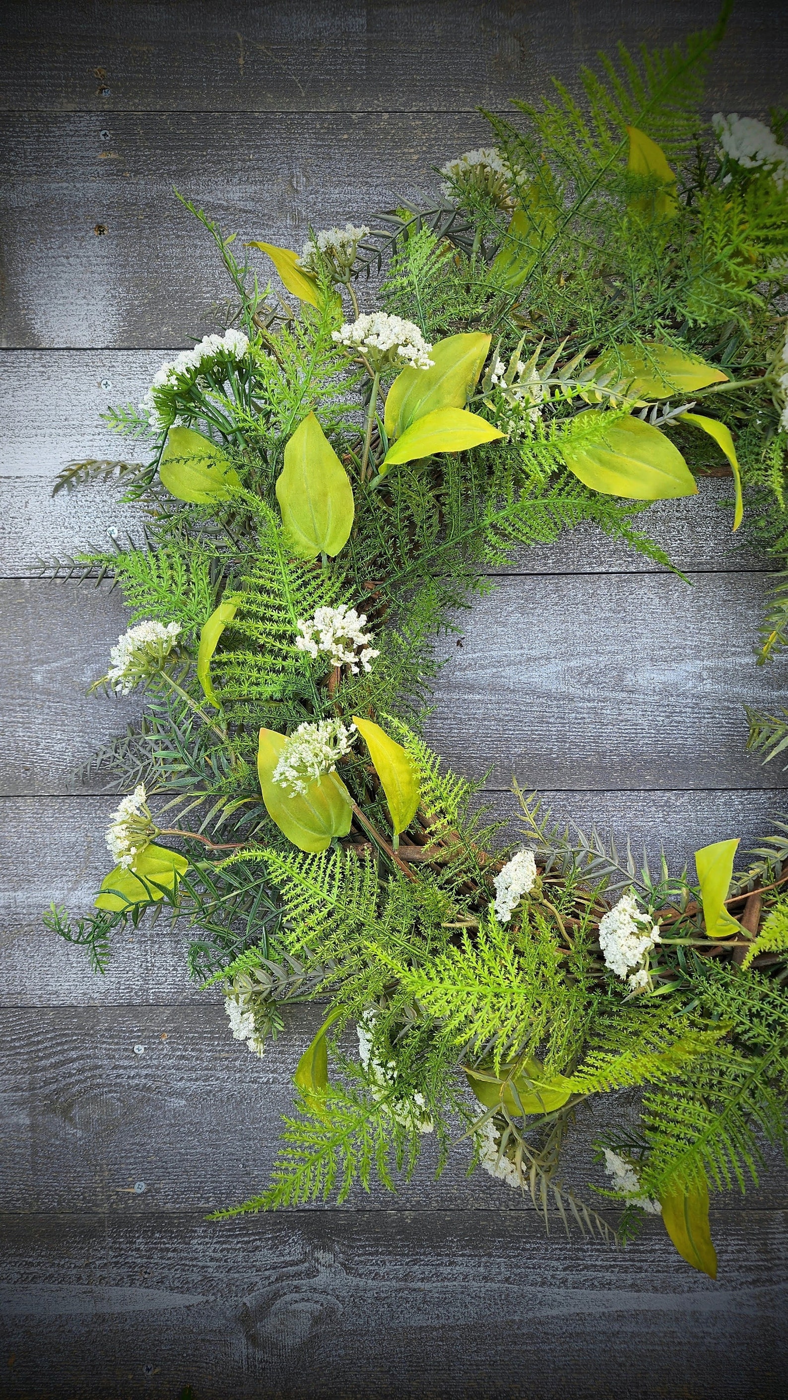 Wild Fern Grass and Queen Anne's Lace Wreath, Spring Fern Wreath ...