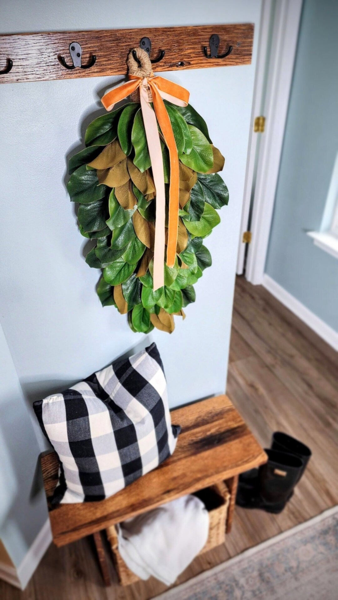 Magnolia Teardrop Swag, Fall Swag, Greenery Swag, Farmhouse Greenery ...