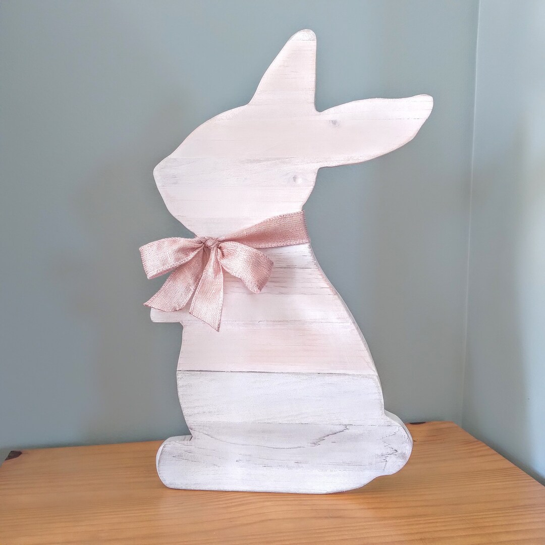 Wood Easter Bunny Decor, Wood Pallet Easter Bunny, Wood Easter Bunny ...