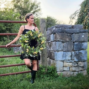 Black Eyed Susan Wreath, Wispy Wildflower and Fern Wreath, Yellow ...