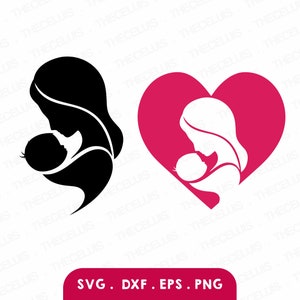 MOTHER and BABY Svg, Eps, Dxf, Png File - Vinyl Cutting File, Newborn ...