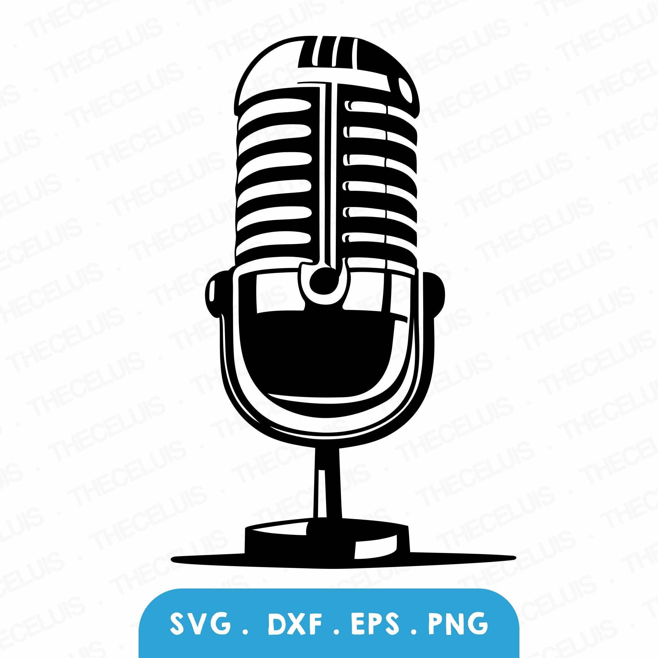 MICROPHONE Svg, Dxf, Eps, Png File - Vinyl Cutting File, ASMR Digital ...