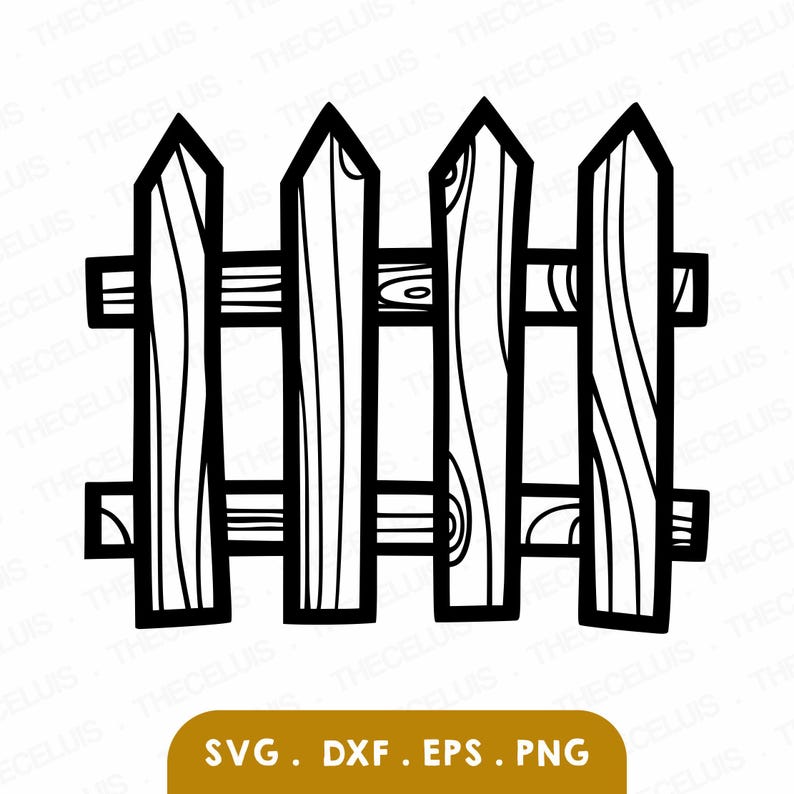 WOOD FENCE Svg, Eps, Dxf, Png Files: Garden Fence Digital File for ...