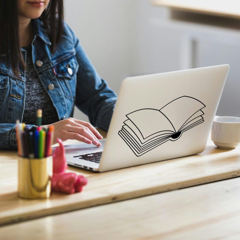 Open Book Outline SVG DXF PNG Files: Reading Clipart for Cutting ...