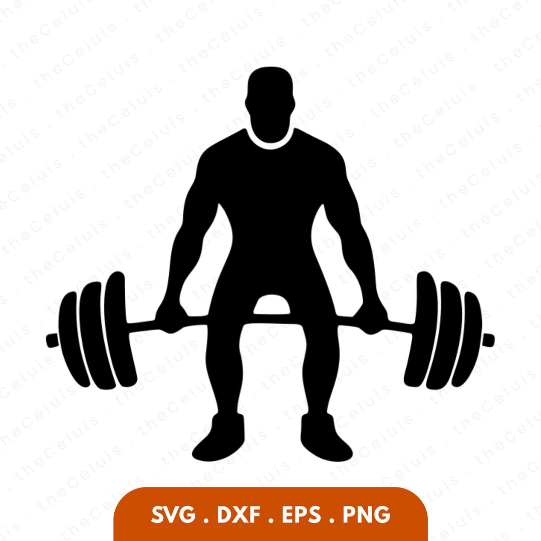 Weightlifting SVG DXF PNG Files: Gym Workout Clipart for Cricut ...