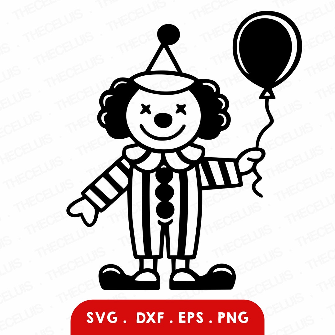 CLOWN Svg, Dxf, Eps, Png File - Vinyl Cutting File, Comedian Digital ...