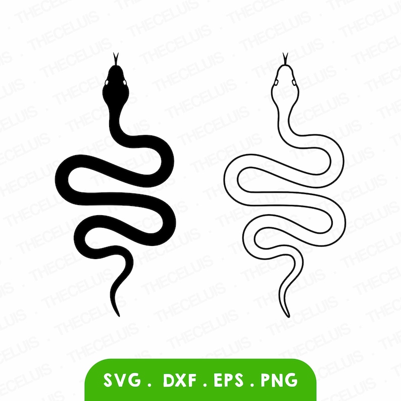Snake SVG PNG DXF Files - Reptile Outline & Silhouette Clipart for ...