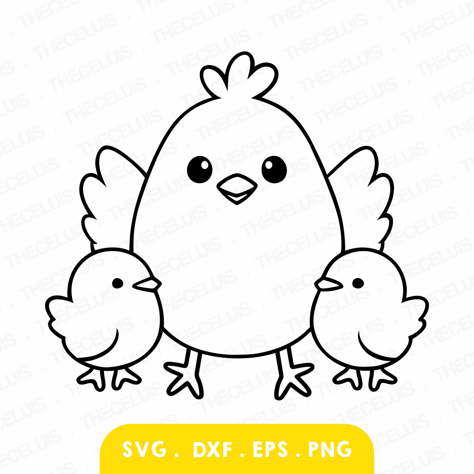 HEN & CHICKS Svg, Dxf, Eps, Png Files - Vinyl Cutting File, Chicken ...
