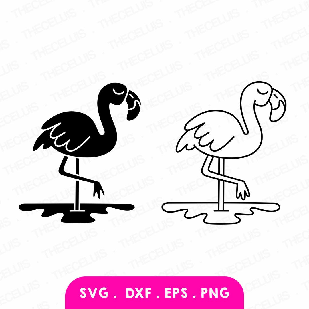 Flamingo SVG File: Animal Clipart for Cricut & Silhouette (digital ...