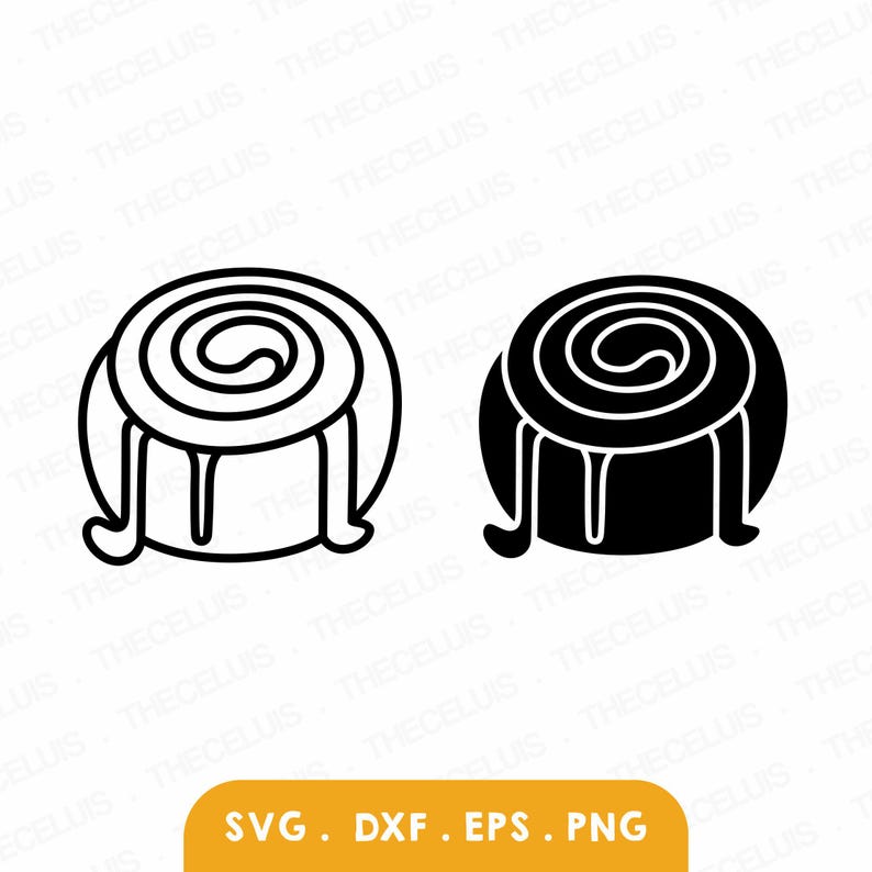 Cinnamon Roll SVG PNG DXF Files: Food Clipart for Cricut, Silhouette ...