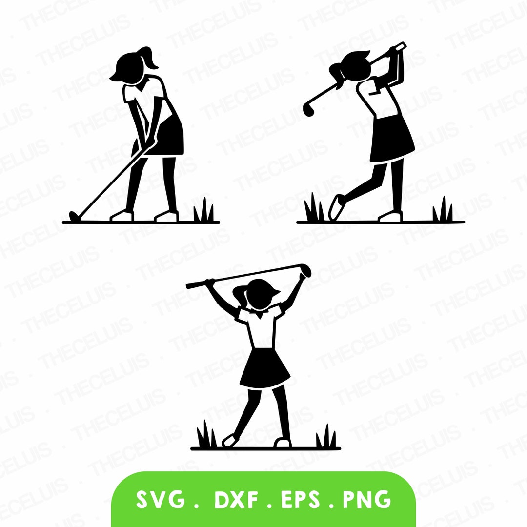 Female GOLFER Svg, Dxf, Eps, Png Files - Vinyl Cutting File, Golf ...