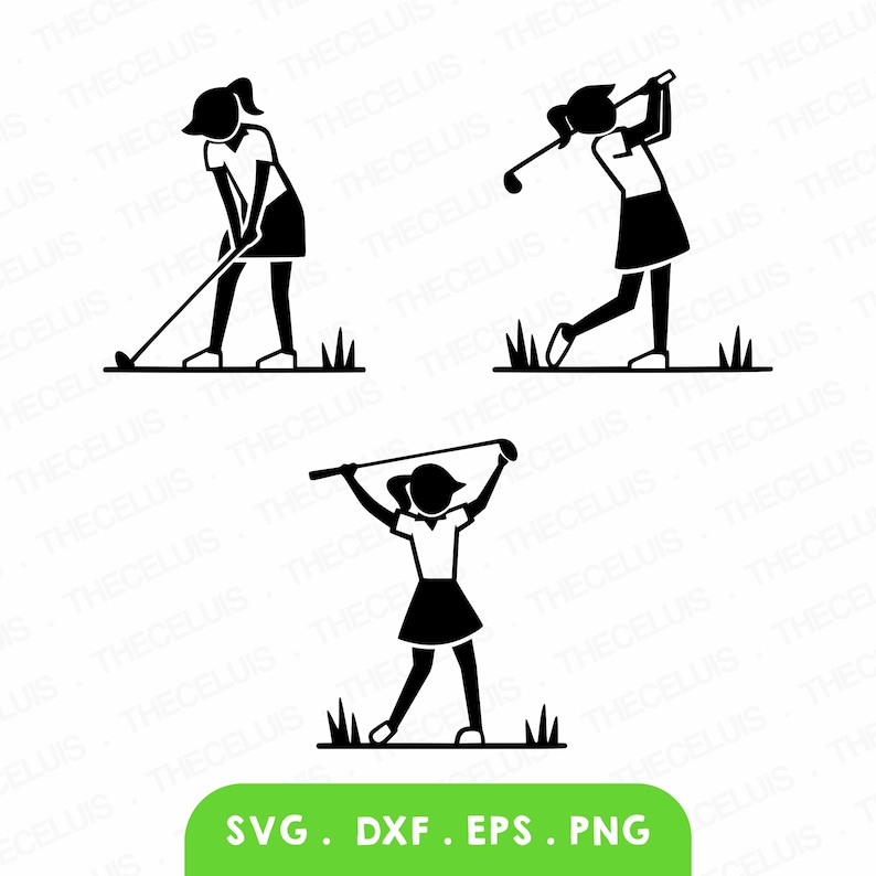 Female GOLFER Svg, Dxf, Eps, Png Files - Vinyl Cutting File, Golf ...