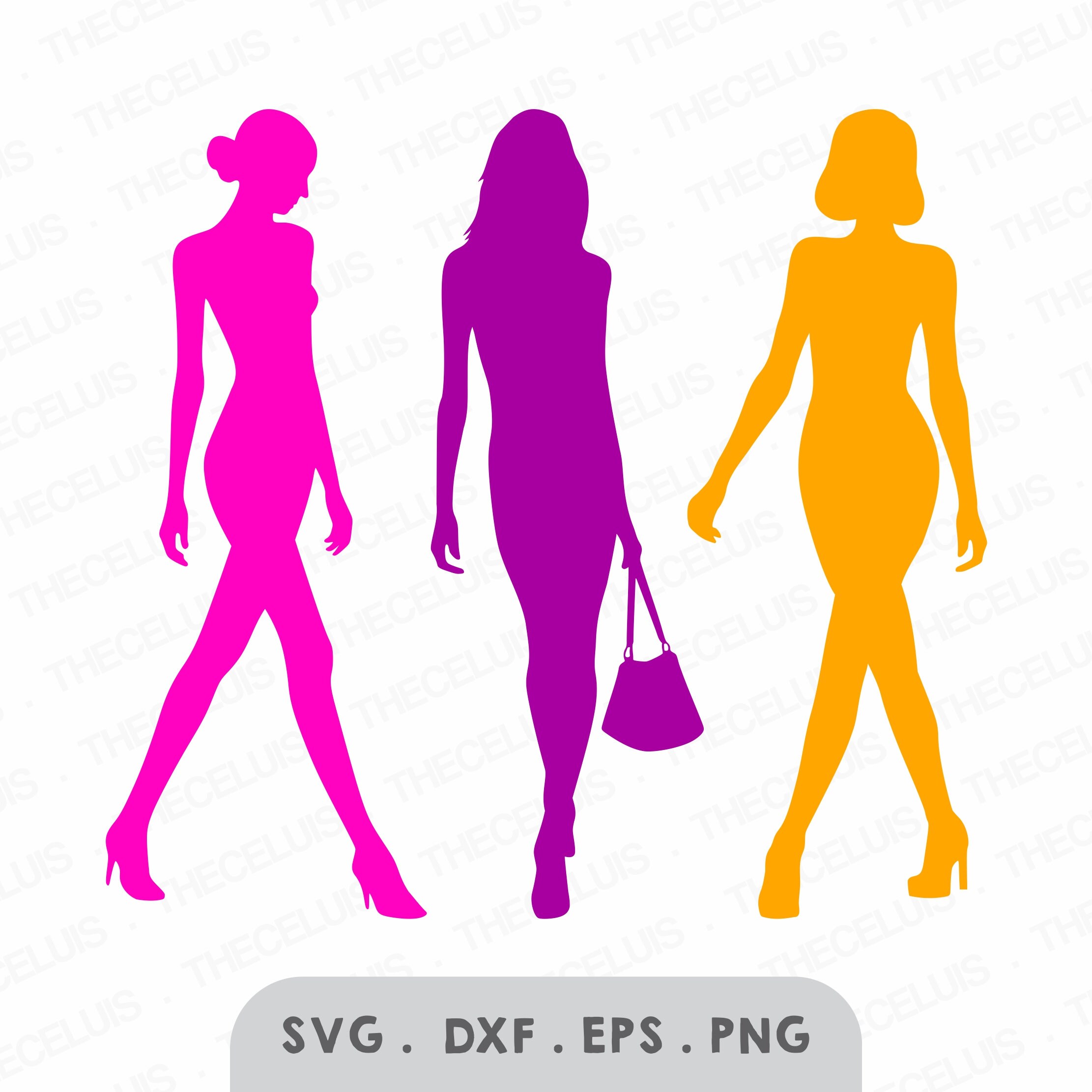 Catwalk Models Svg, Eps, Dxf, Png Files Vinyl Cutting File, Modelling ...