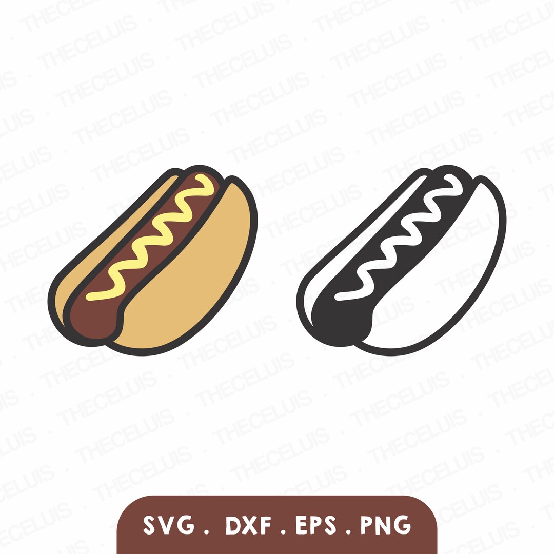 HOTDOG Svg, Eps, Dxf, Png Files, Layered Vinyl Cutting File, Sausage ...