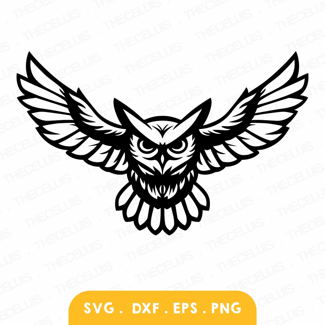 FLYING OWL Svg, Eps, Dxf, Png File - Cutting File, Fly Digital File ...