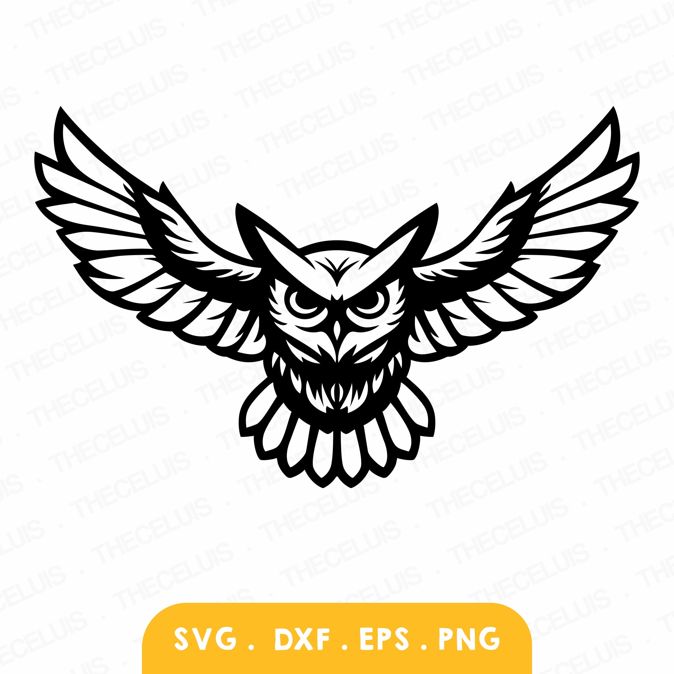 FLYING OWL Svg, Eps, Dxf, Png File Cutting File, Fly Digital File, Bird ...