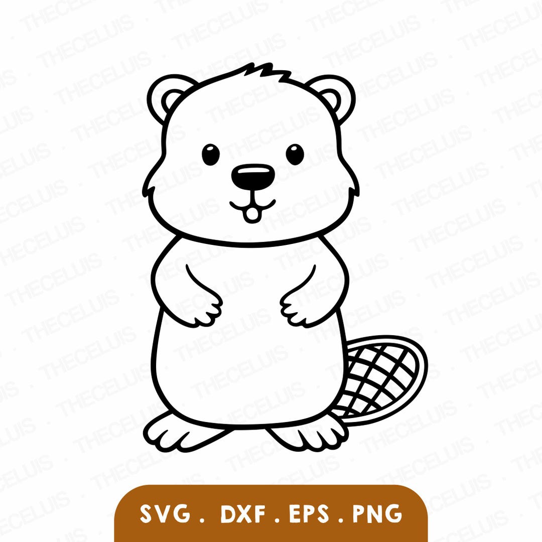 Standing BEAVER Svg, Eps, Dxf, Png Files - Vinyl / Sticker Cutting File ...