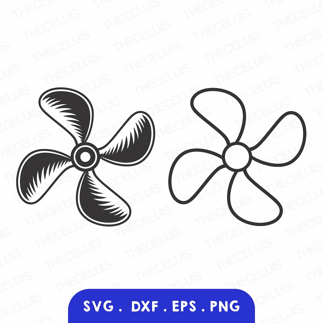 Propeller SVG DXF PNG File for Cricut Silhouette - Vinyl Cutting, Laser ...