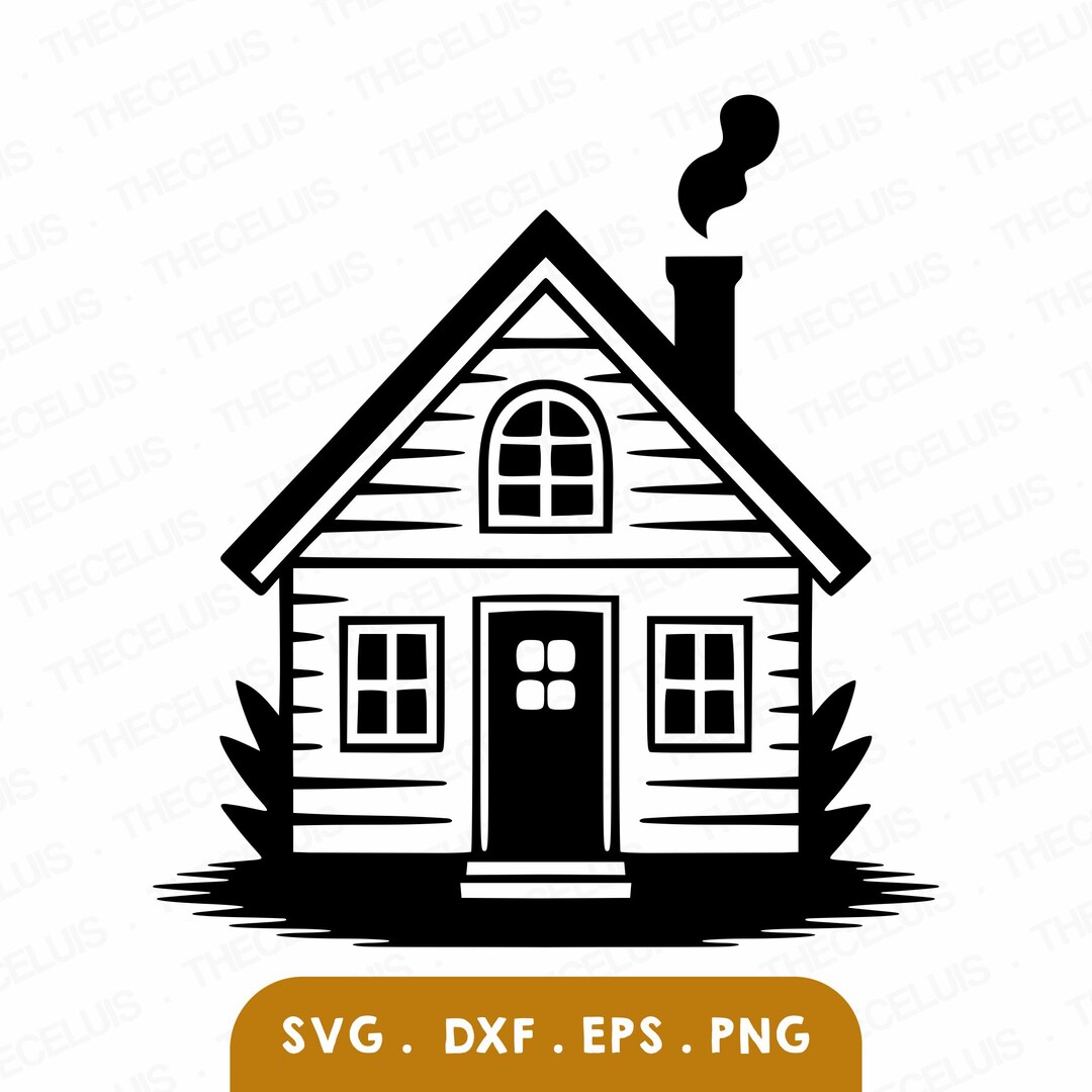 Wooden House SVG DXF PNG File for Cricut Silhouette - Cutting ...