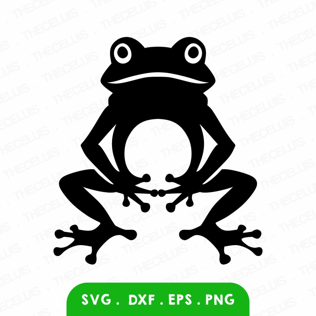 Frog SVG DXF PNG Files: Amphibian Clipart for Cricut & Silhouette ...