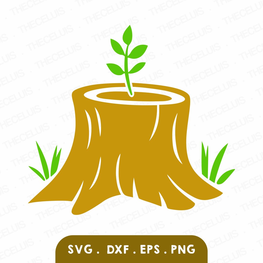 Tree Stump SVG PNG DXF Files: Stub Clipart for Cricut, Silhouette ...