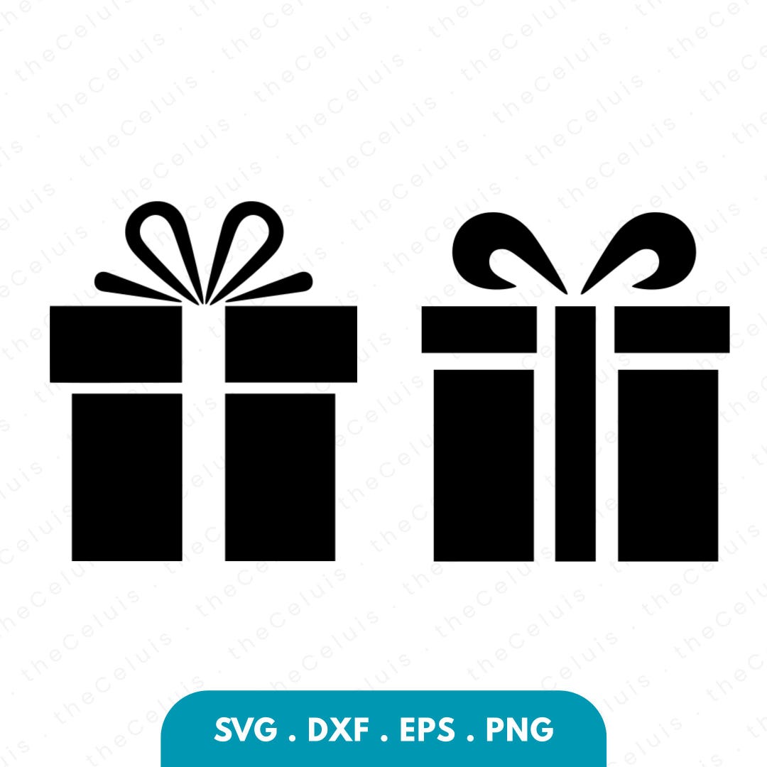 Gift Box SVG DXF PNG File for Cricut Silhouette - Cutting, Engraving ...