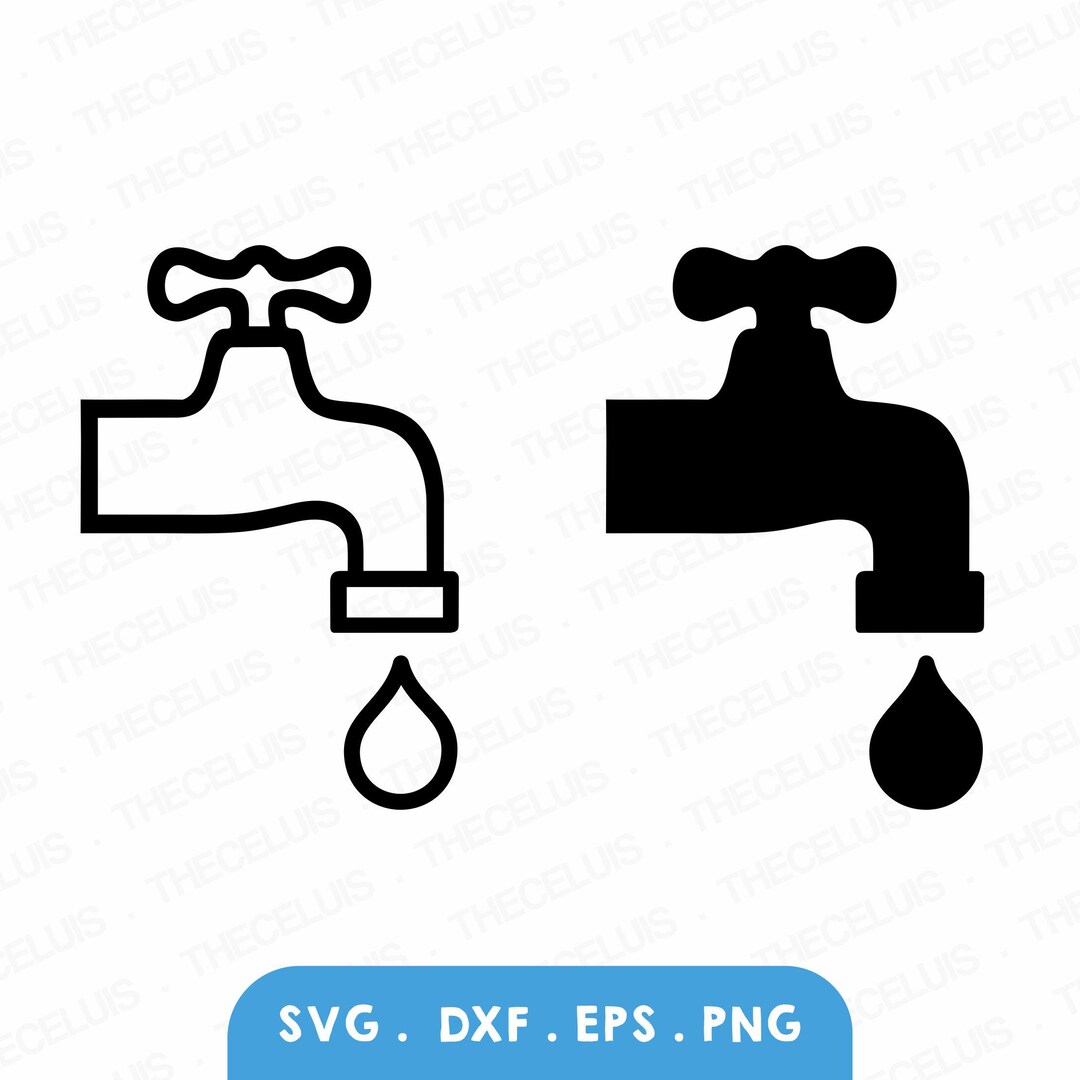 WATER TAP Svg, Eps, Dxf, Png Files - Vinyl / Sticker Cutting, Engraving ...