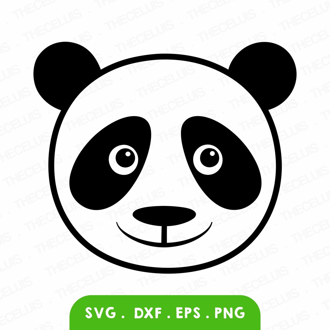 Panda Face Svg, Dxf, Eps, Png File - Vinyl Cutting File, Bear Digital ...