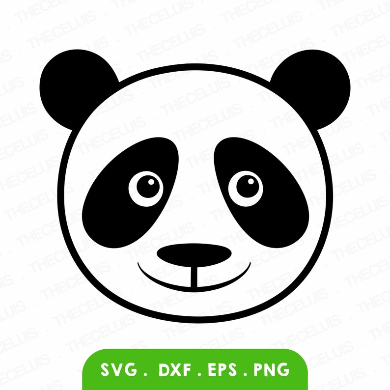Panda Face Svg, Dxf, Eps, Png File Vinyl Cutting File, Bear Digital ...