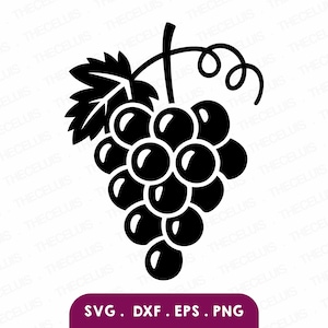 GRAPES Svg Dxf Eps Png Files | Berry Clipart | Grape Fruit File for ...