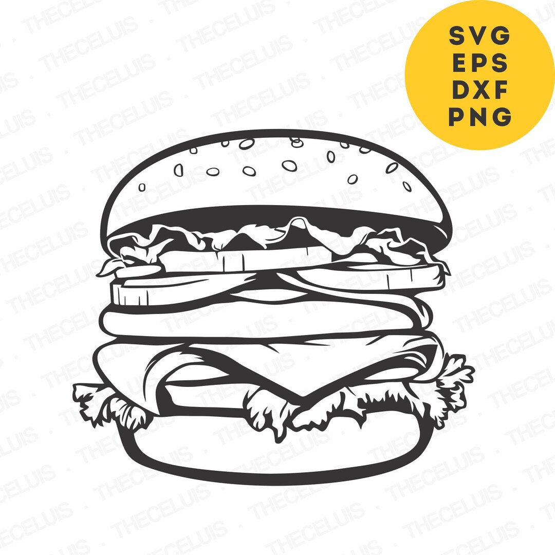 BURGER SVG Eps Dxf PNG Vinyl Schneidedatei Käse Burger - Etsy.de