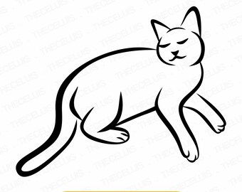 Cat SVG PNG File Instant Digital Download Animals - Etsy