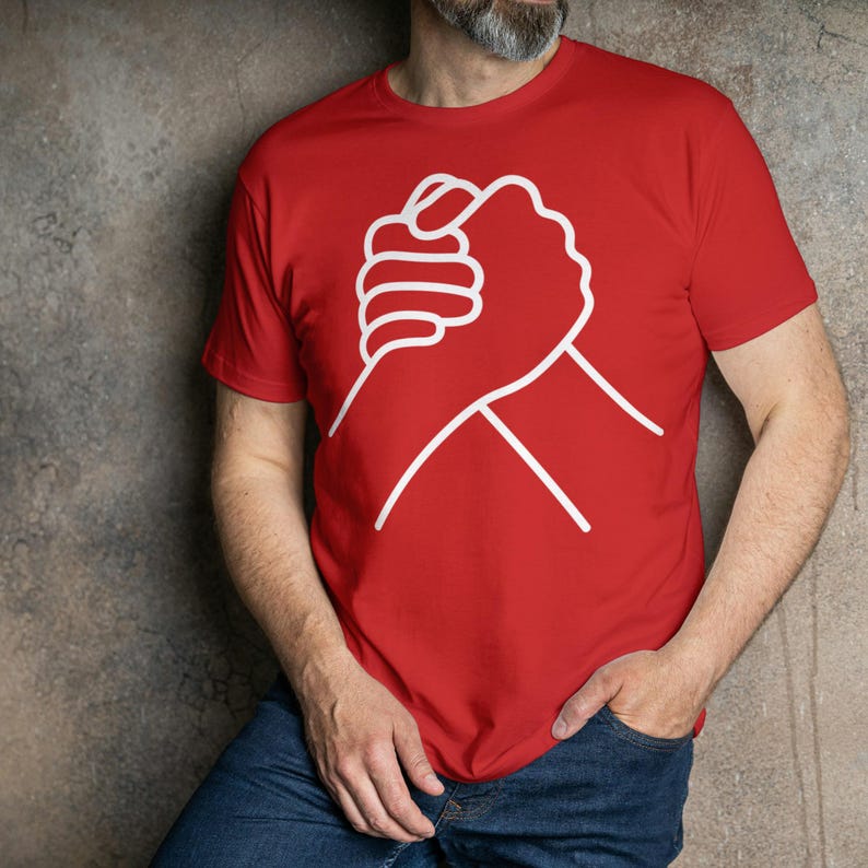 Arm Wrestling SVG PNG DXF Files: Handshake Outline Clipart for Cricut ...