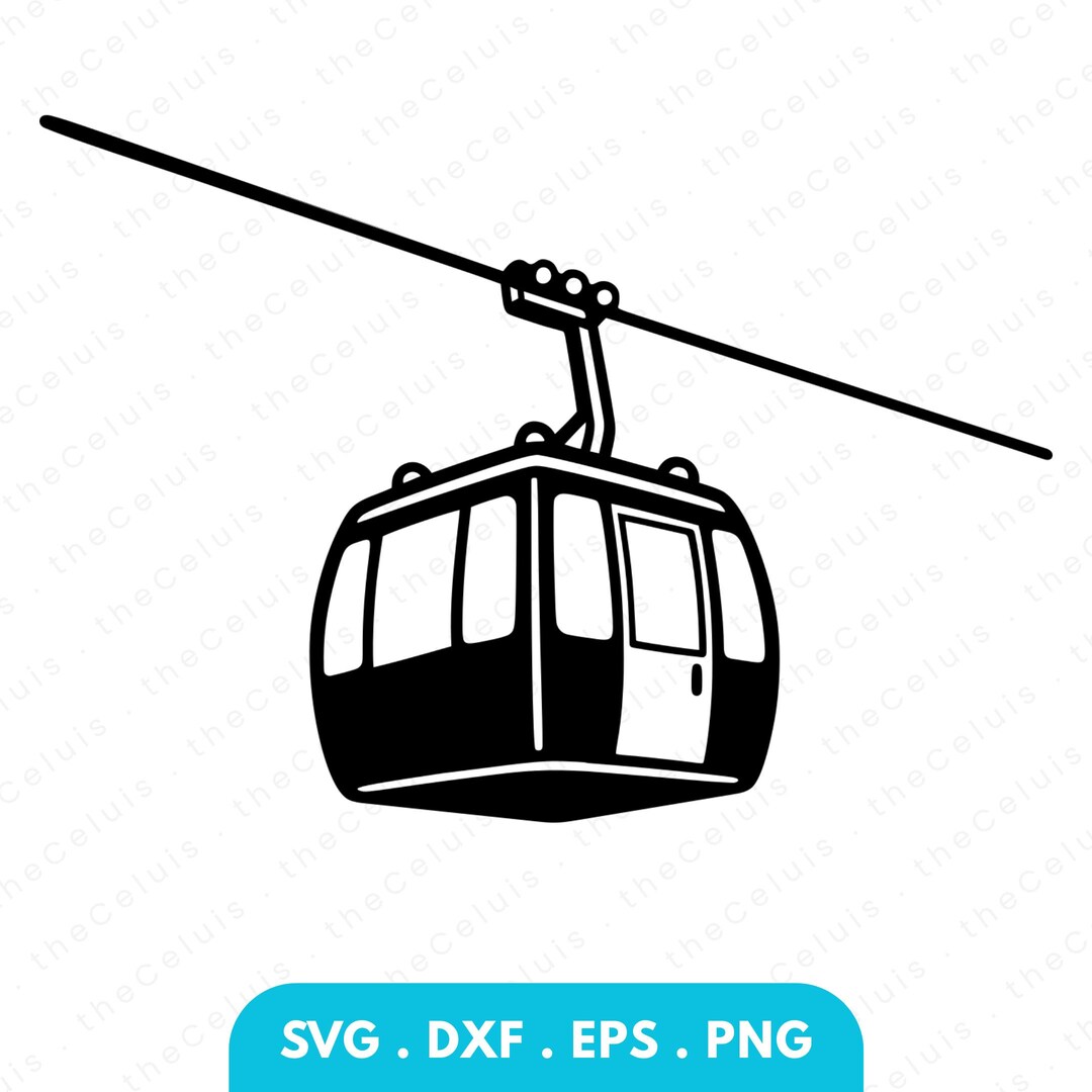 Cable Car SVG PNG Files: Gondola Clipart for Cricut & Silhouette ...