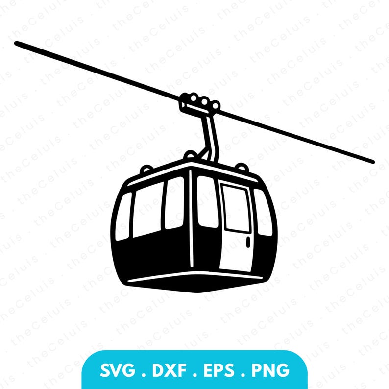Cable Car SVG PNG Files: Gondola Clipart for Cricut & Silhouette ...