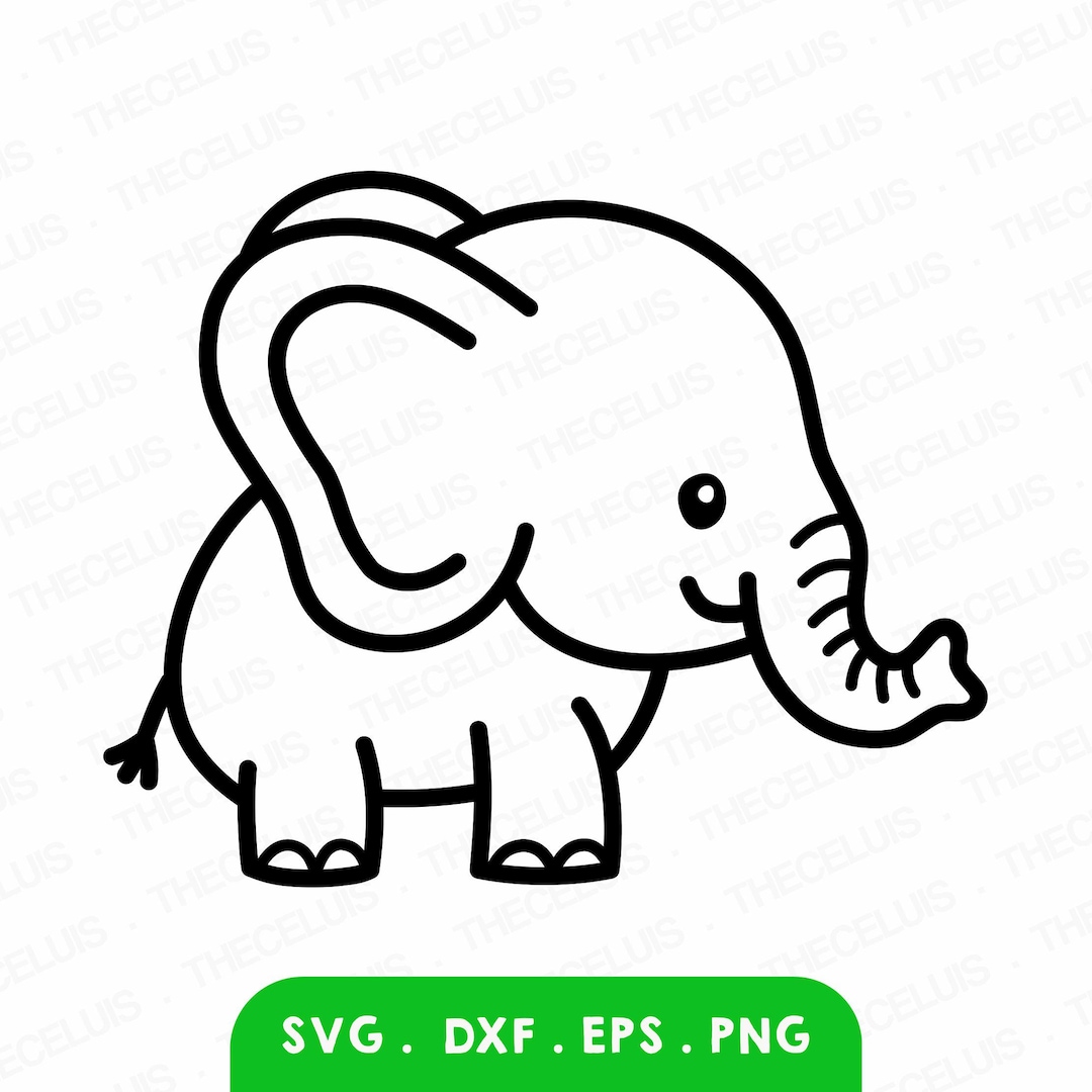Elephant Side Profile Svg, Dxf, Eps, Png File - Vinyl Cutting ...