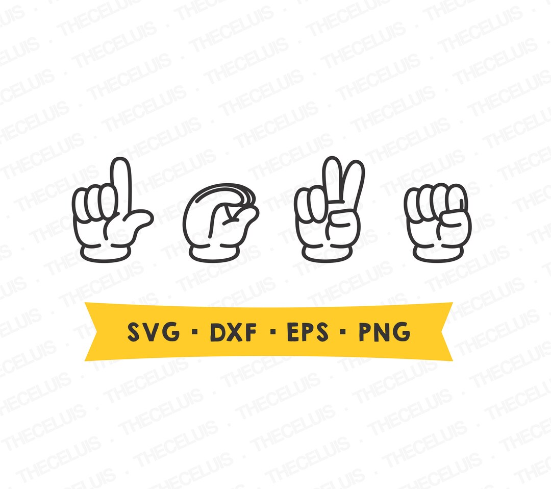 L.O.V.E Hand Sign Alphabet SVG Eps Dxf PNG Love Sign - Etsy