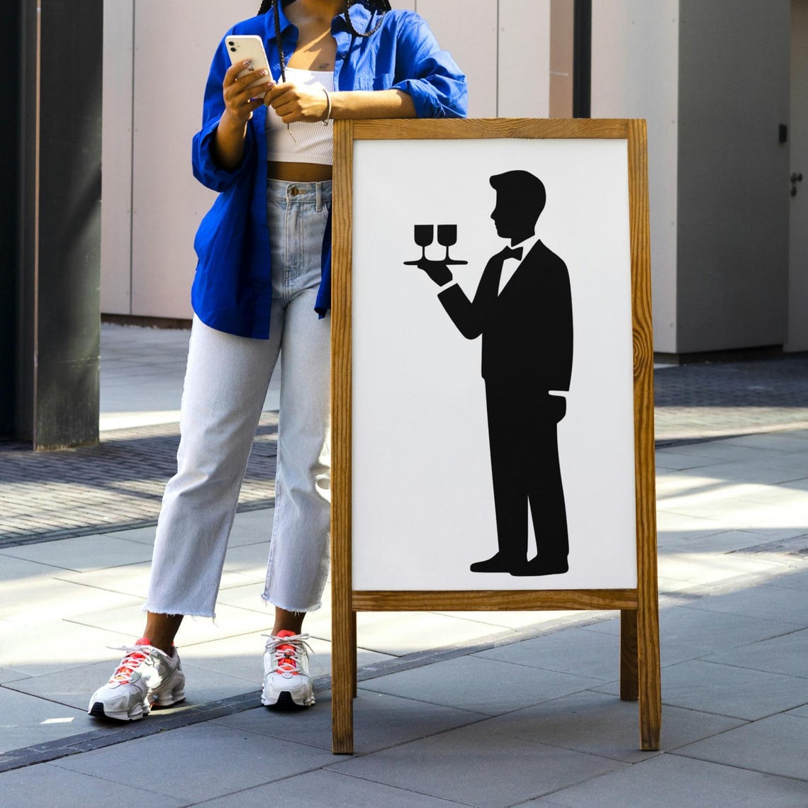Waiter SVG DXF PNG Clipart: Digital File for Cutting, Engraving ...