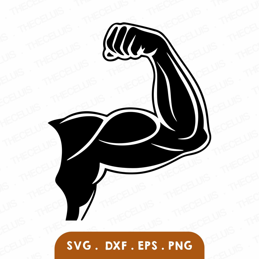 BICEPS Svg, Eps, Dxf, Png Files - Vinyl / Sticker Cutting File, Muscle ...
