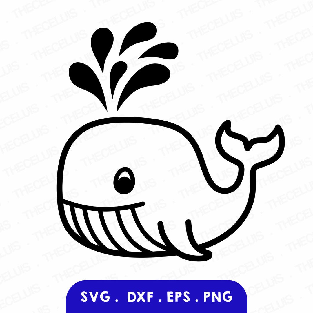 WHALE Svg, Eps, Dxf, Png Files - Vinyl Cutting Whale Engraving Cute ...